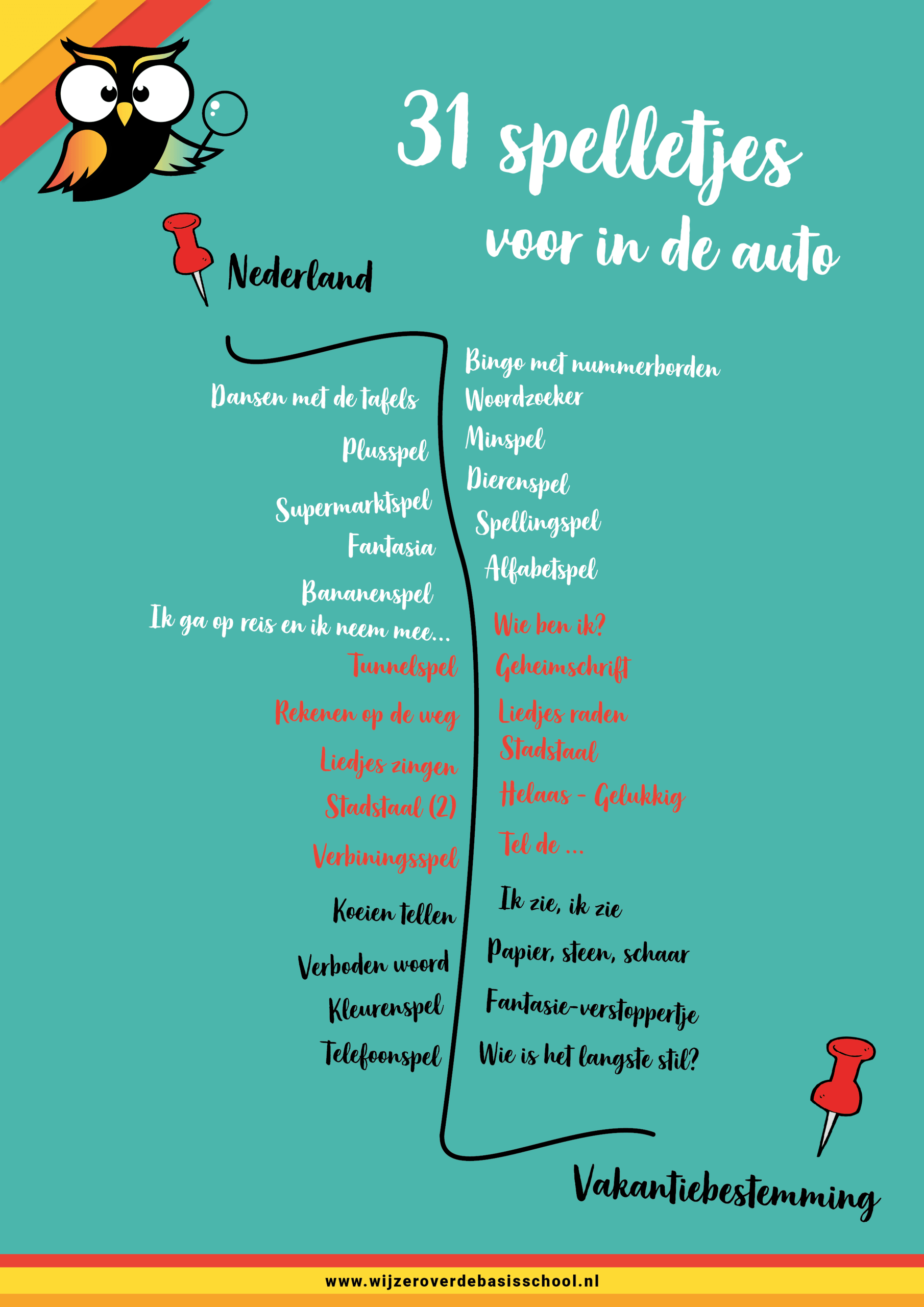 31 leerzame spelletjes voor in de auto
