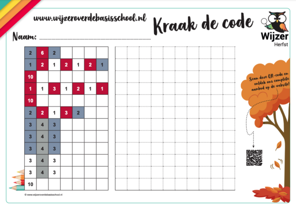 Kleurplaat en Kraak de codes thema Herfst - PDF downloaden